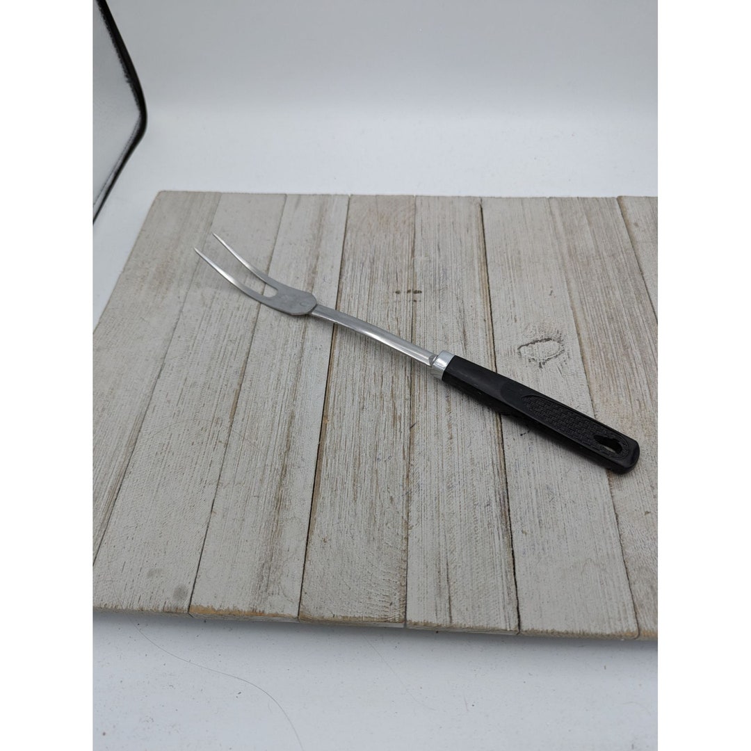 Vintage Ekco 2 Prong Meat Utility Fork Steel #1 Black Basket Weave ...