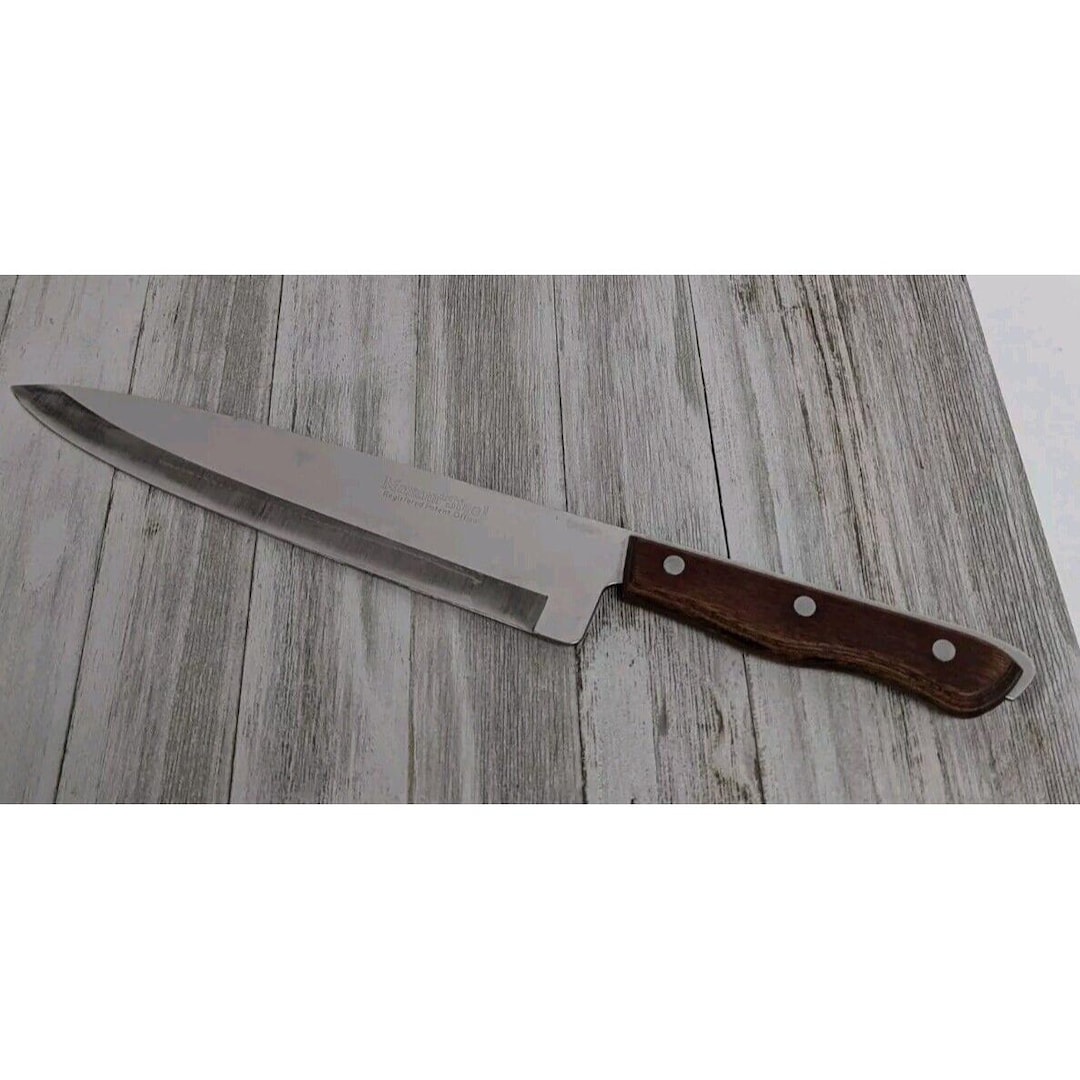 Used Maxam Chef's Knife 9" Stainless Blade Wood Handle - Etsy