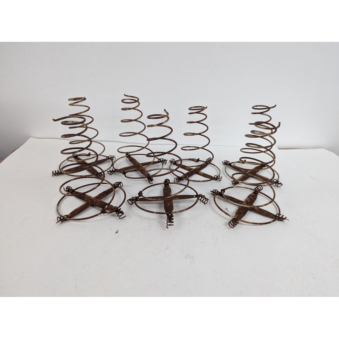 Vintage 3 Tornado Coil Bed Springs Set 7 Rustic Crafting Farmhouse ...