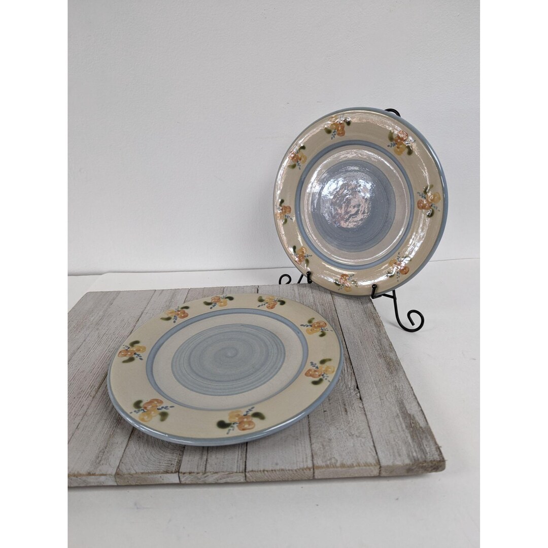 Vintage Louisville Stoneware Pottery Primrose 8" Salad Luncheon Plates ...