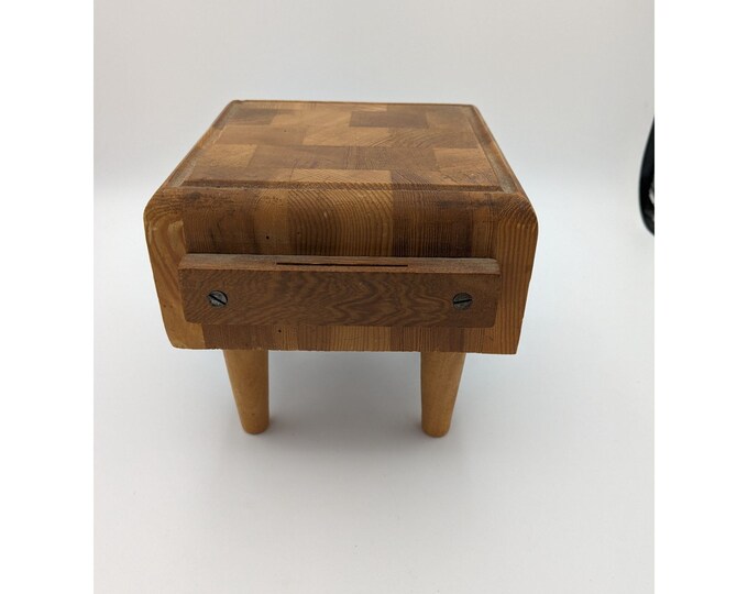 Mini Vintage Hardwood End Grain Butcher Block Cutting Cheese Board 4 ...