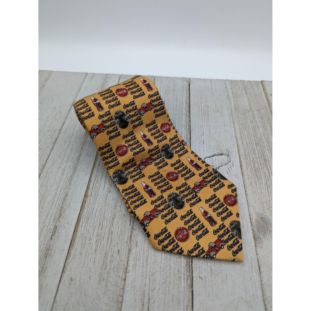 Vintage Coca Cola Neck Tie Gold Black Red Coke Advertising 56" - Etsy