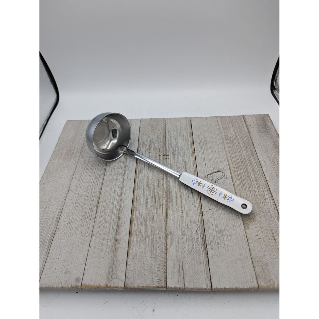 Ekco Kitchen Ladle Chromium White Blue Tulip Handle 10 3/4" Vintage - Etsy