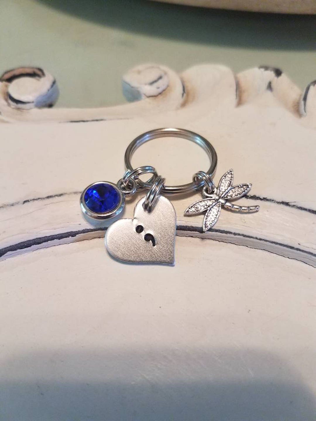 Semicolon Keychain, Mental Health Awareness, Suicide Awareness Keychain ...