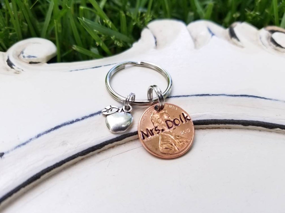 Lucky Penny Keychain, Teacher Gift, Lucky Teacher Gift, End of School ...