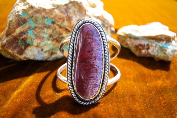 Red Alunite Oval Cuff - Etsy