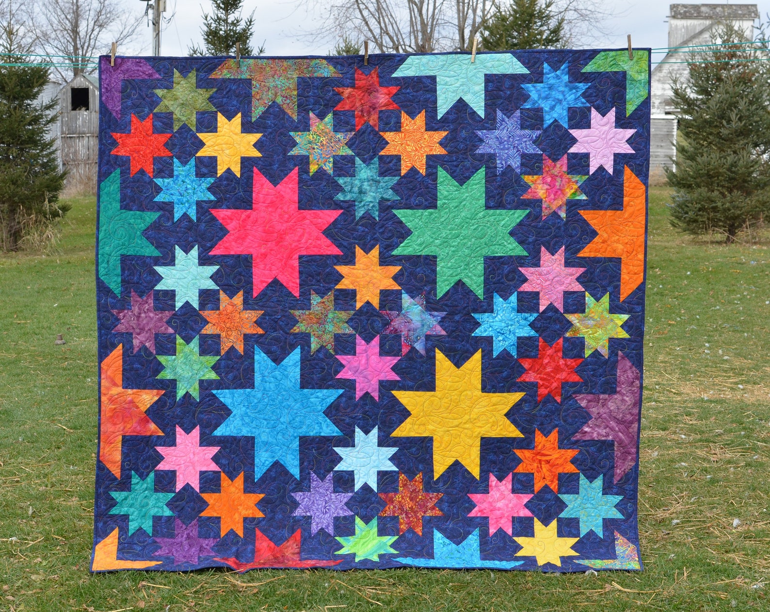 Stunning Starry Night Quilt - Etsy