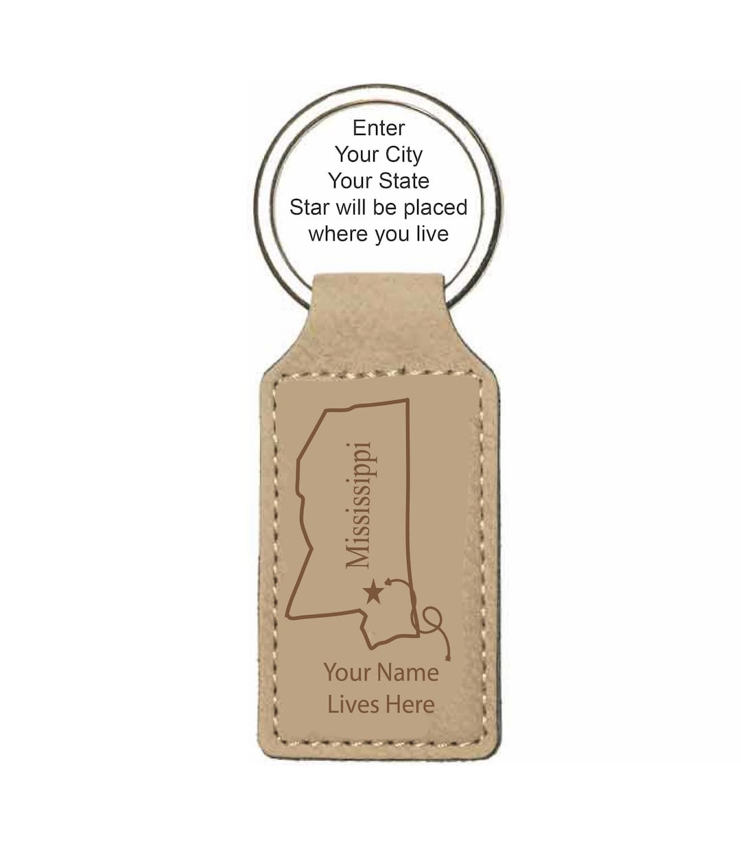 Engraved Personalized I Live Here Mississippi Key Chain - Etsy