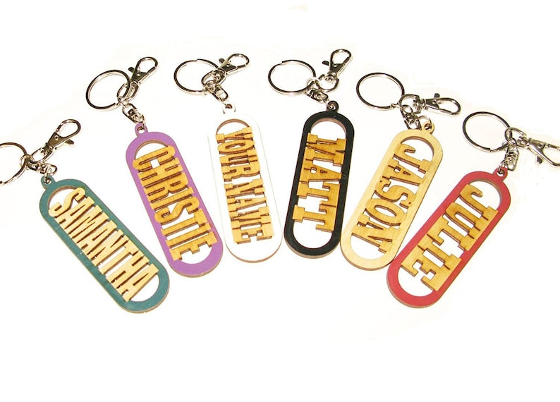 Custom Cut Name Key Chains Available in Choice of 10 Colors - Etsy