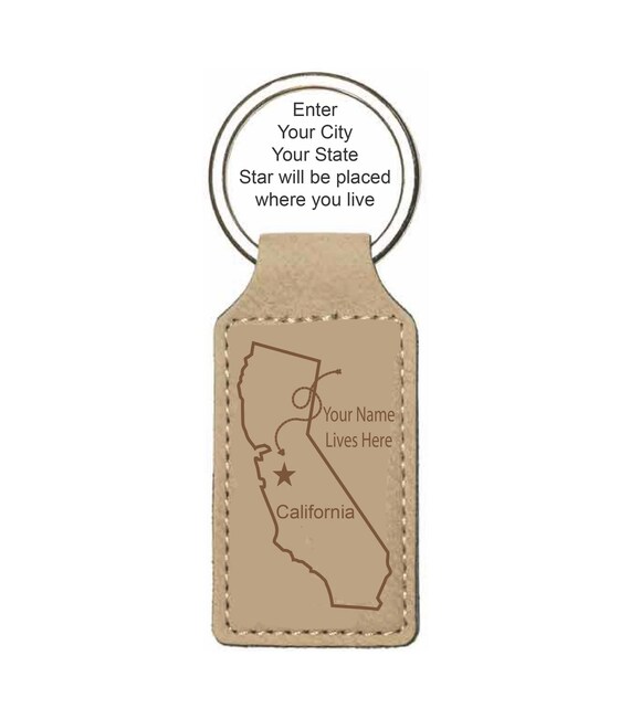 Engraved Personalized I Live Here California Key Chain | Etsy
