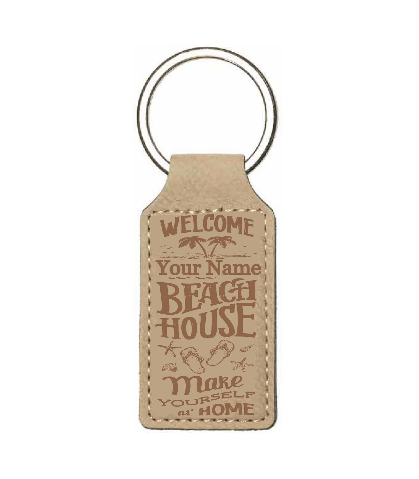 Engraved Personalized Beach House Key Chain - Etsy