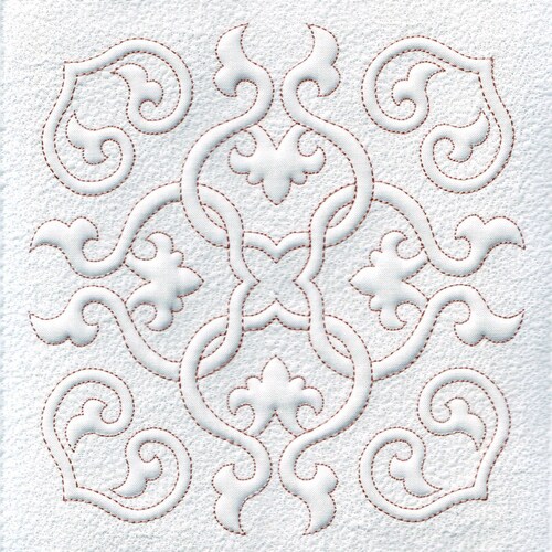 Quilt Block Square Embroidery Design Swirly Quilting Quilt | Etsy