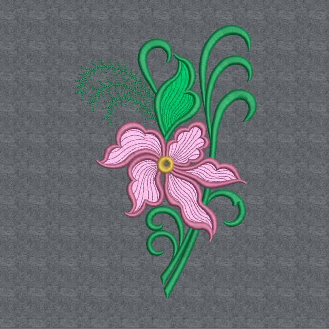 Floral embroidery design Flower applique embroidery design | Etsy