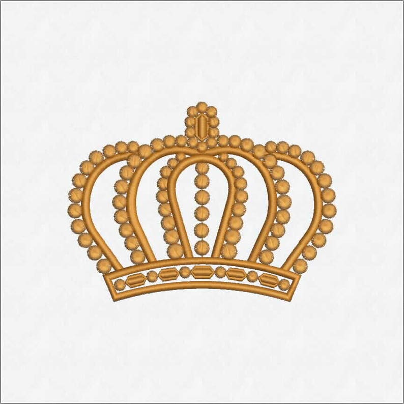 Royal Crown Machine Embroidery Design Gold Crown Embroidery | Etsy UK