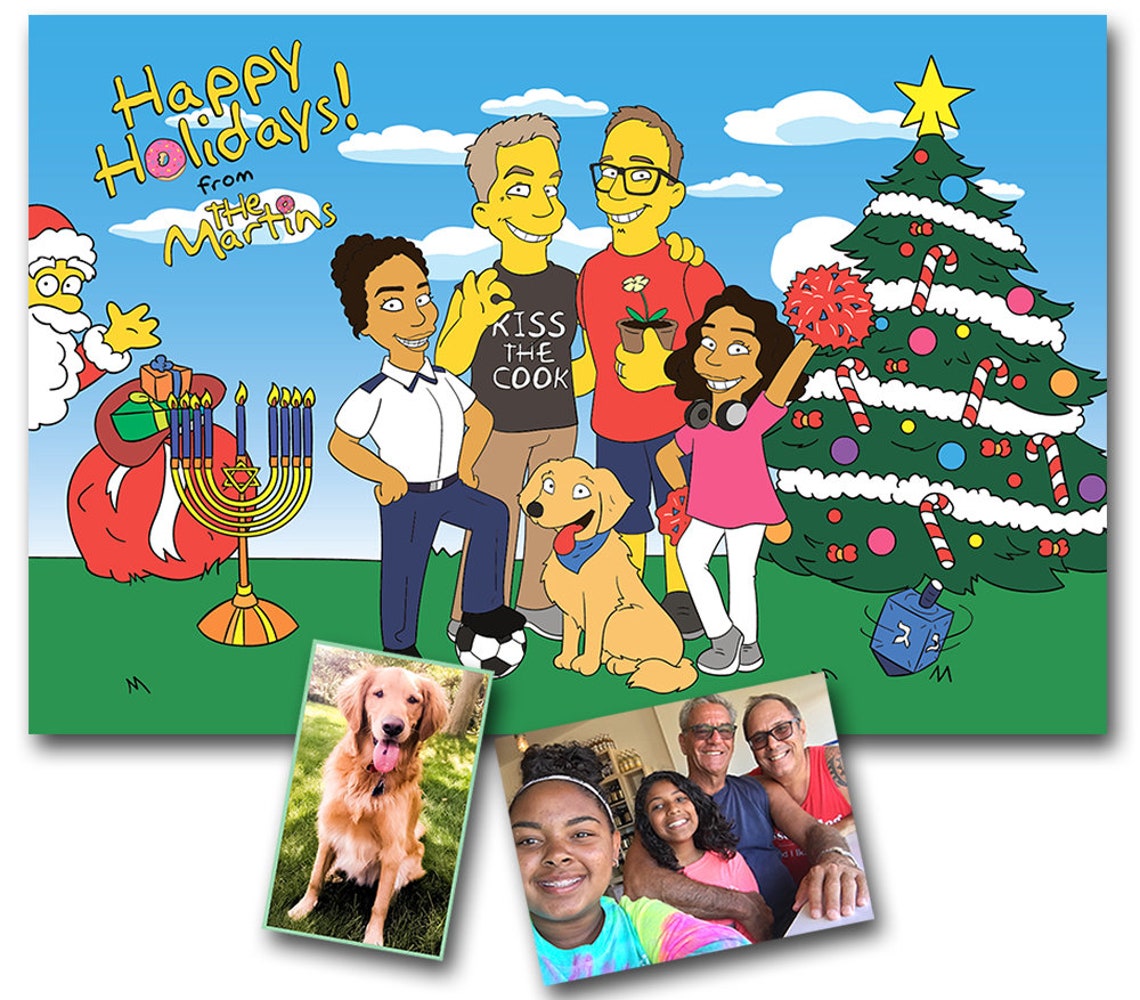 Personalized Christmas Card // Happy Holidays Simpsons | Etsy