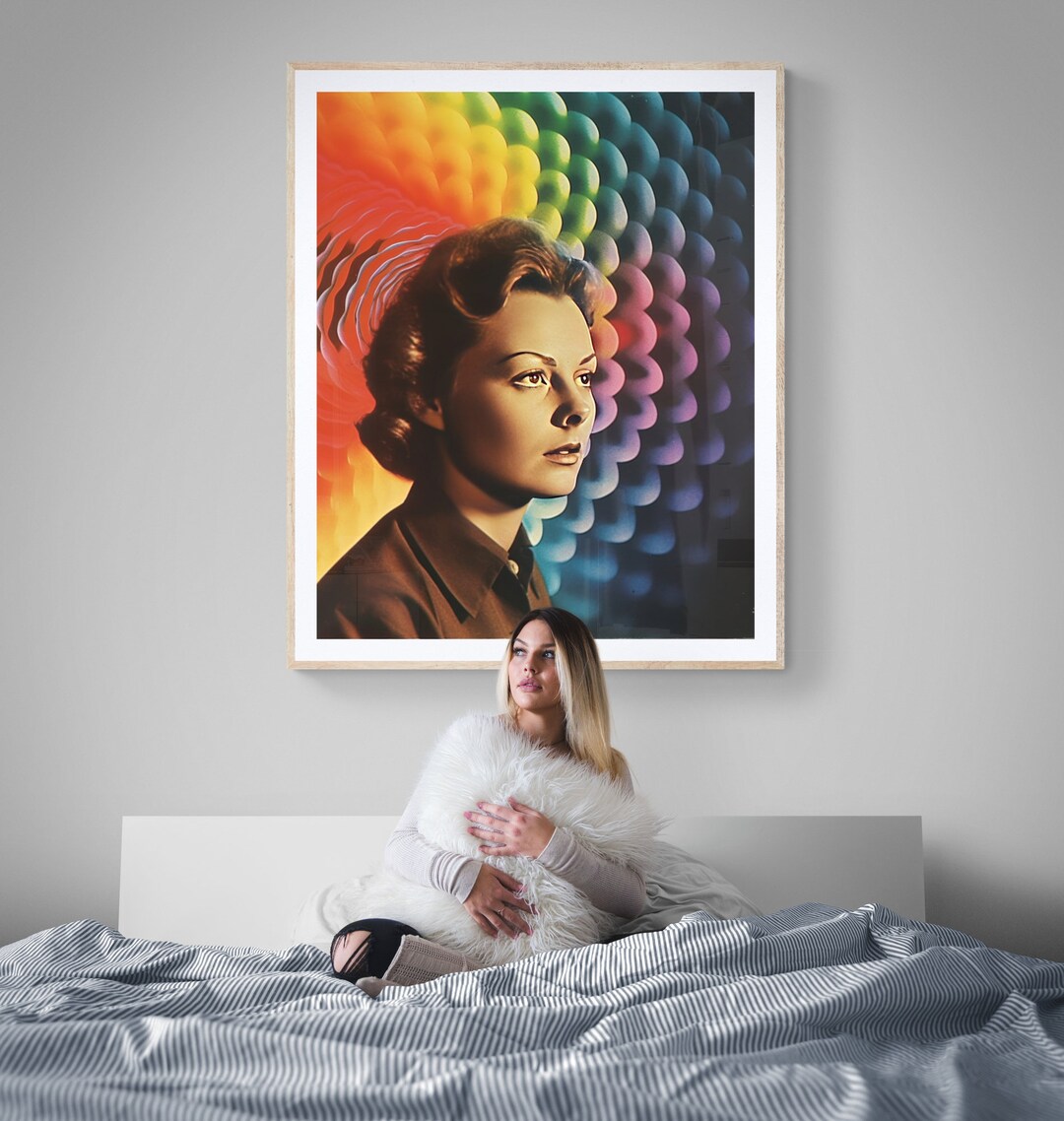 Retro Rainbow Portrait Print Mid-century Style Portrait PRINTABLE ...