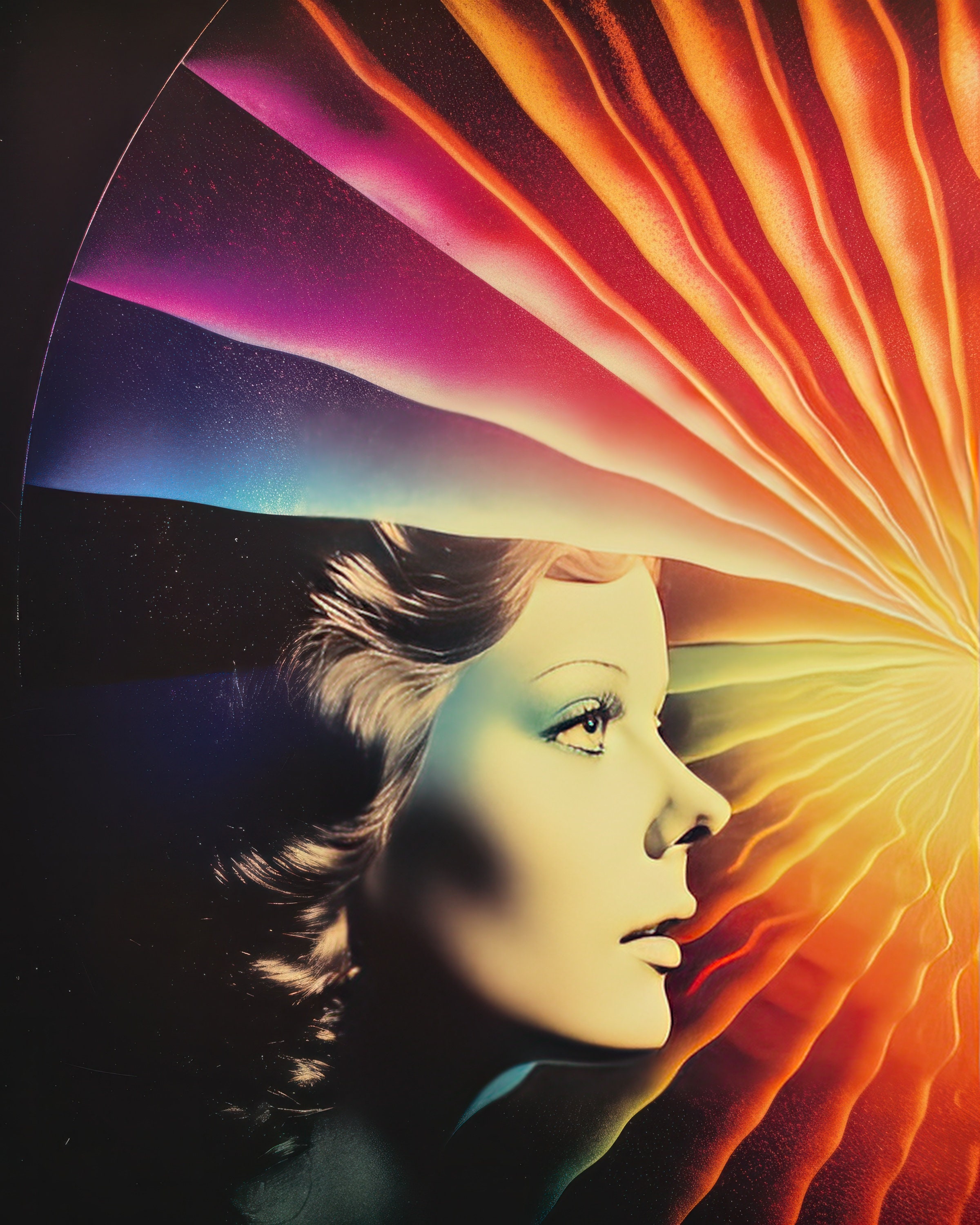 Retro Rainbow Portrait Print Mid-century Style Portrait PRINTABLE ...