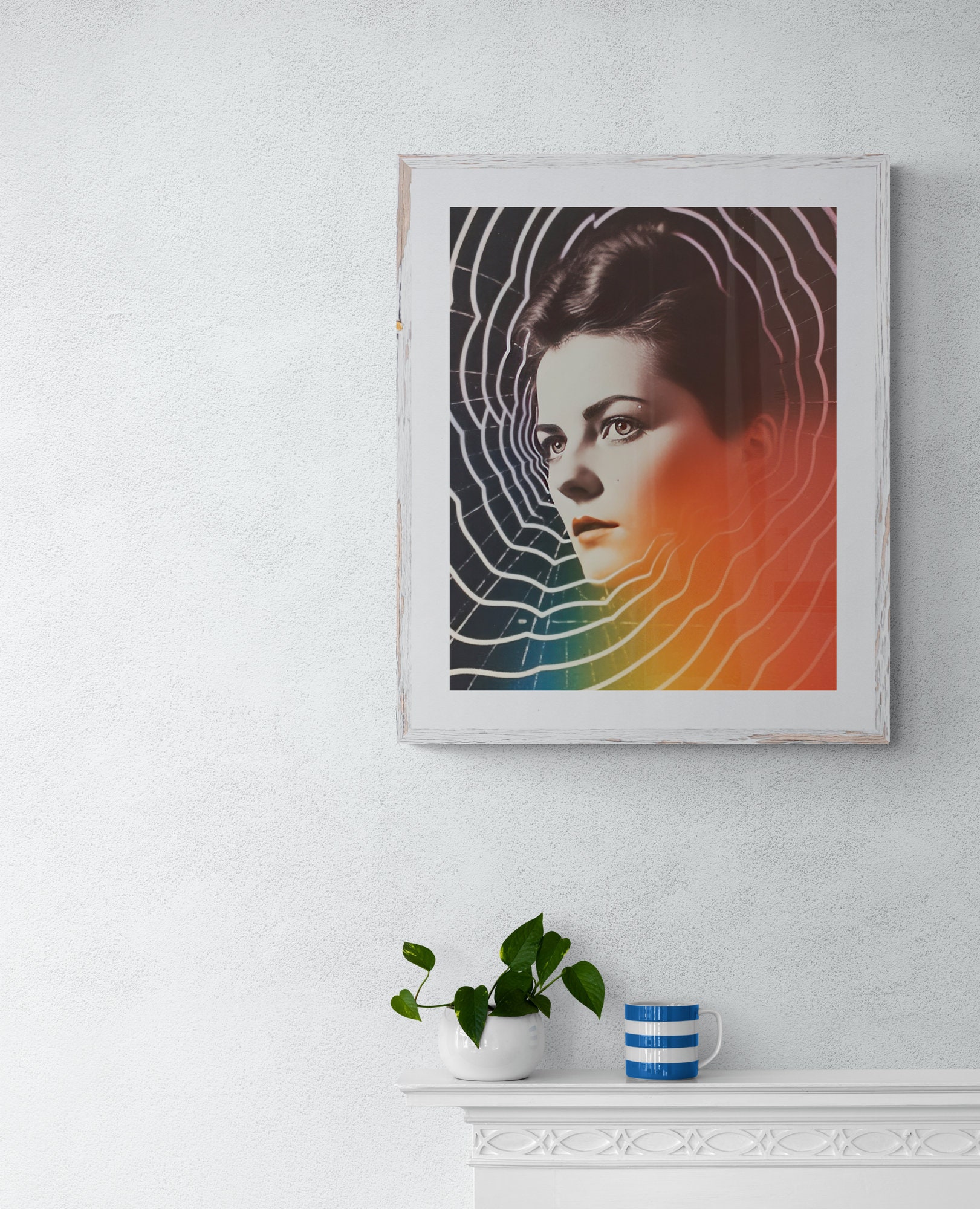 Retro Rainbow Portrait Print | Mid-century Style Portrait | PRINTABLE ...