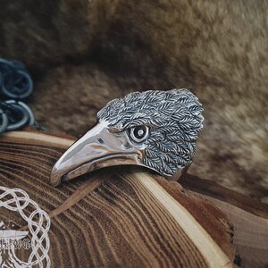 Raven Ring, Sterling Silver Raven Ring, Norse Raven, Viking Raven ...