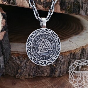 Valknut Pendant, Sterling Silver Valknut Necklace, Valknut Viking ...