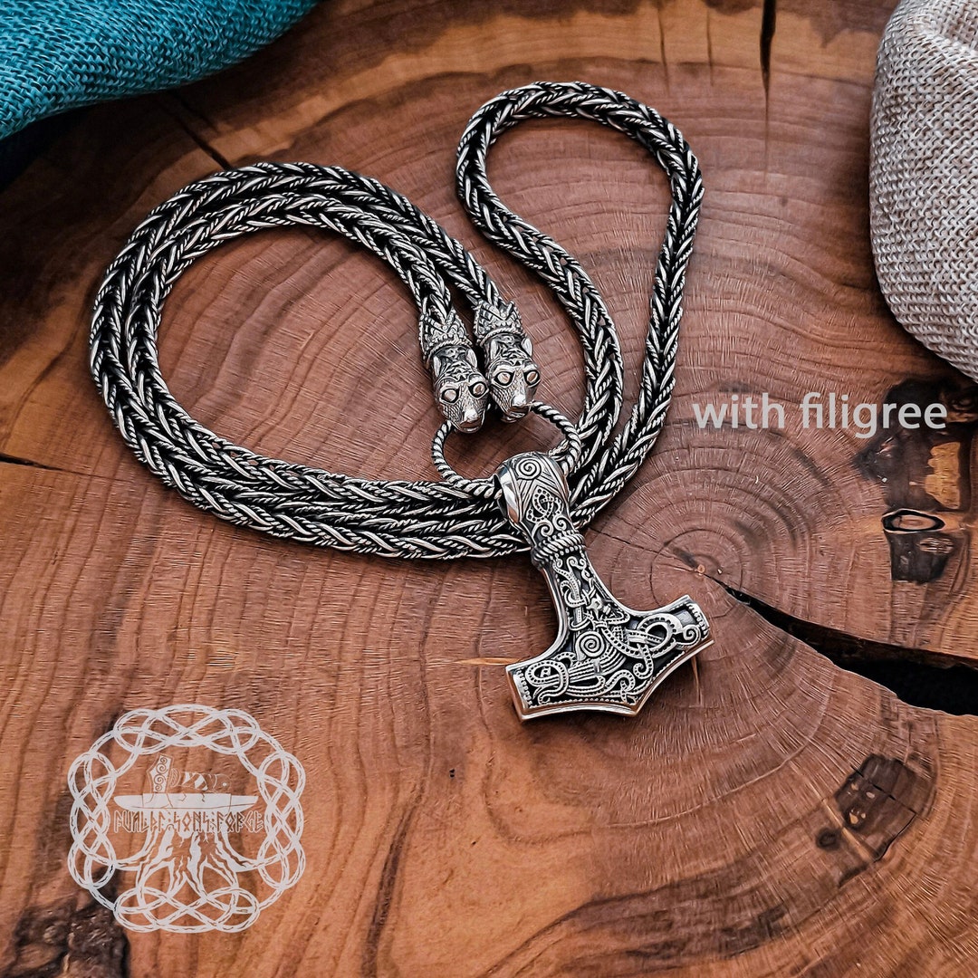 Wolf Head Viking Chain. Authentic Viking Wolf Chain Jewelry. Handmade ...