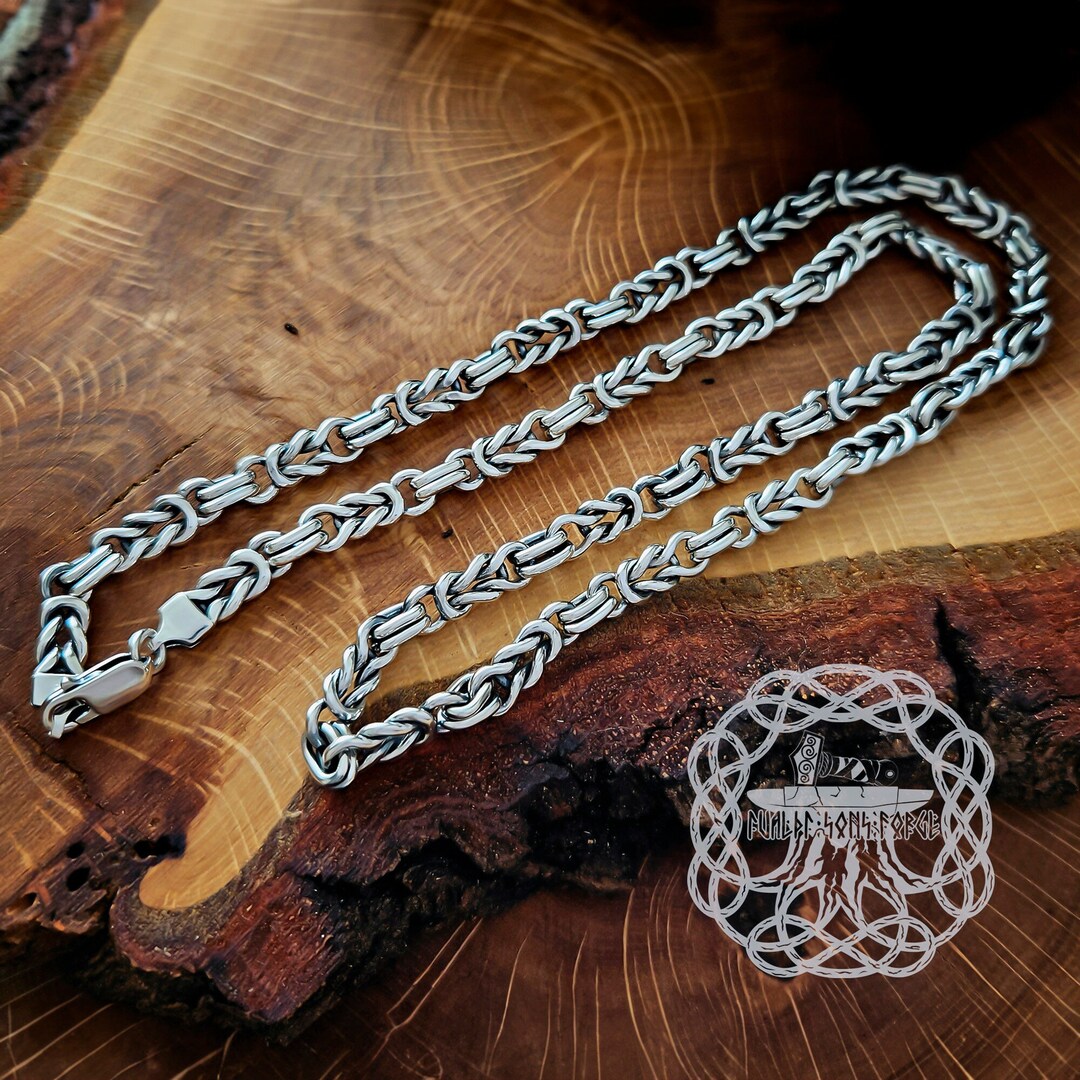 Handmade Sterling Silver Celtic Chain: Norse Jewelry Necklace - Etsy