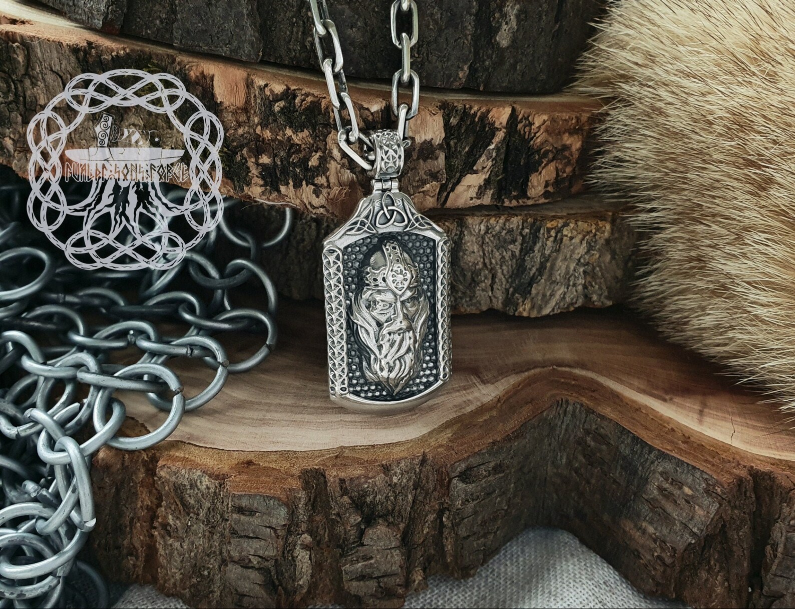 Odin Pendant Odin Necklace Sterling Silver Norse Pendant Norse - Etsy