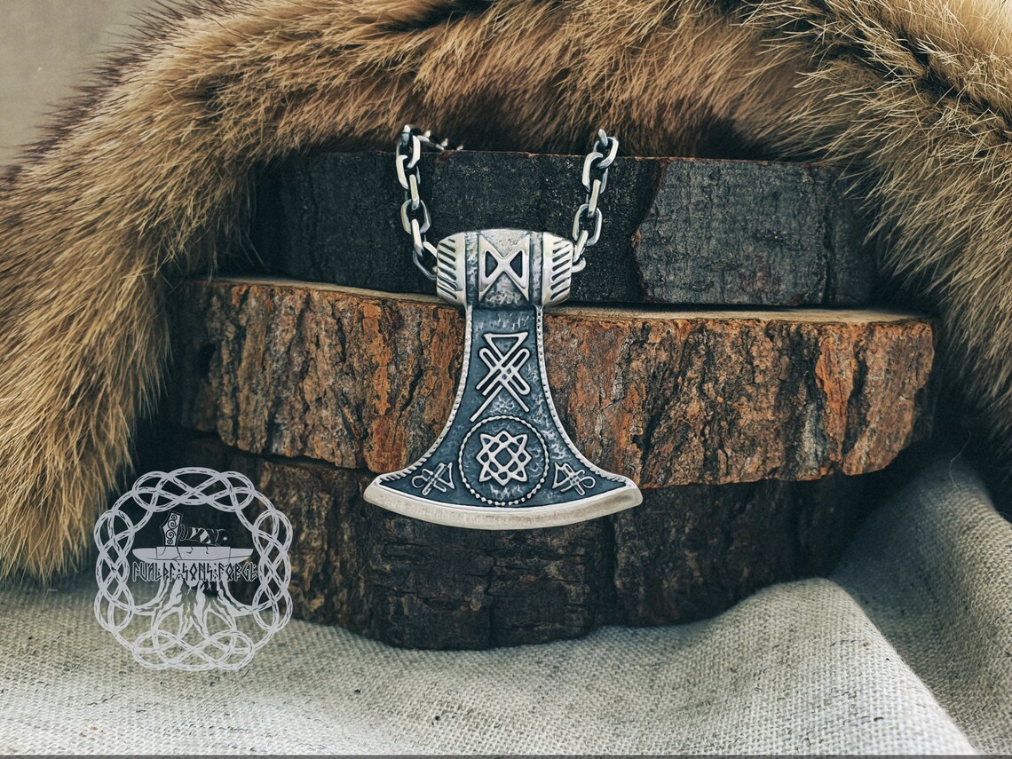 Viking Axe Pendant Sterling Silver Axe Pendant Pagan Symbol | Etsy
