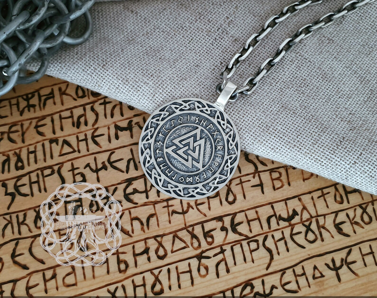 Valknut Pendant Sterling Silver Valknut Necklace Viking | Etsy