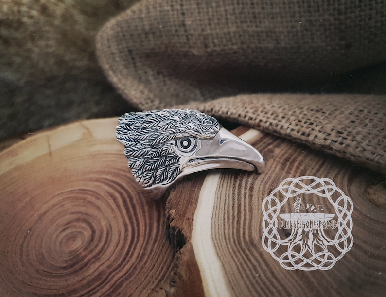 Raven Ring Sterling Silver Raven Ring Norse Animal Jewelry - Etsy