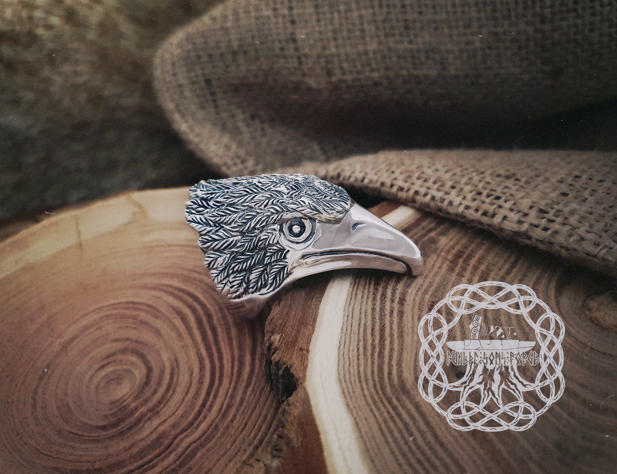 Raven Ring Sterling Silver Raven Ring Norse Animal Jewelry - Etsy