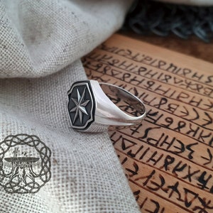 Wind Rose Ring, Sterling Siver Ring, Compass Ring, Norse Jewelry - Etsy