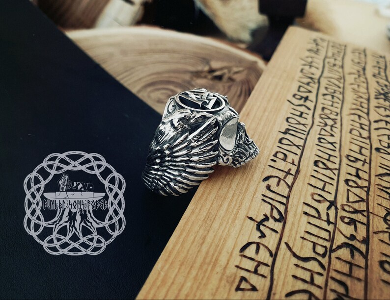 Odin Skull Ring Valknut Ring Odin's Ring With Ravens - Etsy