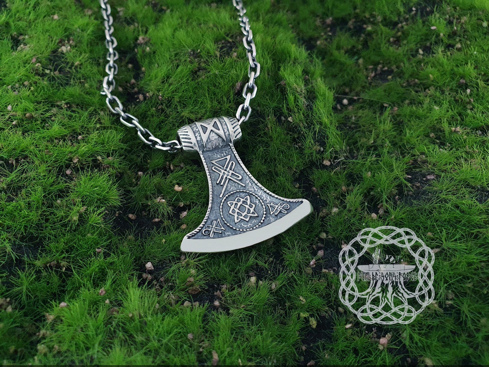 Viking Axe Pendant Sterling Silver Axe Pendant Pagan Symbol | Etsy