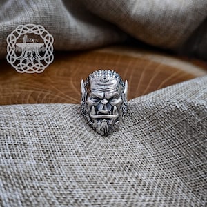 Durotan Ring. Sterling Silver World of Warcraft Ring. Handmade Orc Ring ...