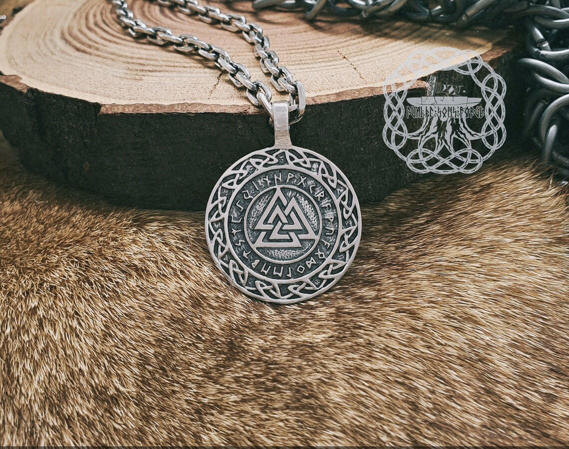 Valknut Pendant Sterling Silver Valknut Necklace Viking | Etsy