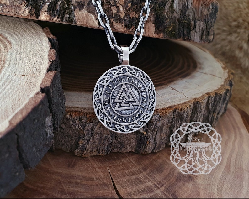 Valknut Pendant Sterling Silver Valknut Necklace Viking | Etsy