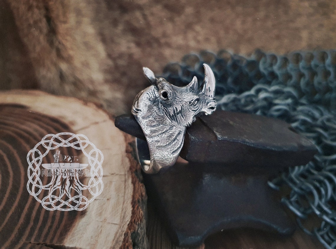 Rhinoceros Ring Sterling Silver Rhinoceros Ring Jewelry Animal | Etsy