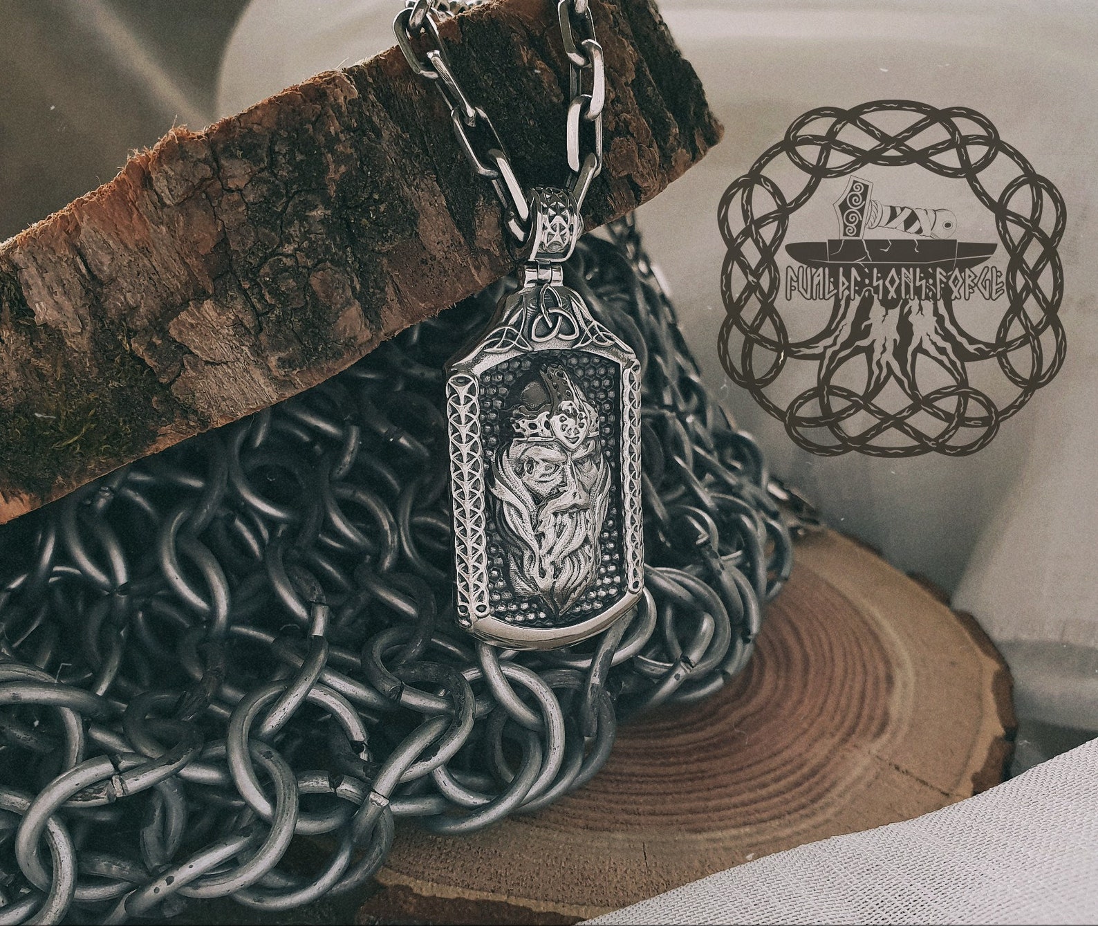 Odin Pendant Odin Necklace Sterling Silver Norse Pendant Norse - Etsy