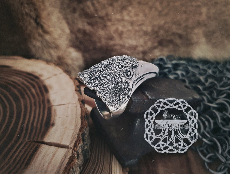 Raven Ring Sterling Silver Raven Ring Norse Animal Jewelry - Etsy