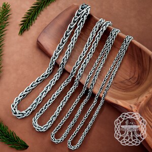 Sterling Silver Filigree Viking Chain Norse Necklace - Etsy