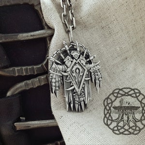 Sterling Silver Warcraft Horde Pendant Necklace: Orc Jewelry - Etsy