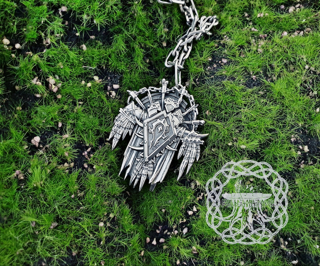 Sterling Silver Warcraft Horde Pendant Necklace: Orc Jewelry - Etsy