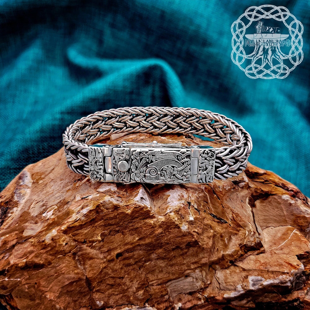 Viking Bracelet, Mammen Style Bracelet, Sterling Silver Norse Bracelet ...