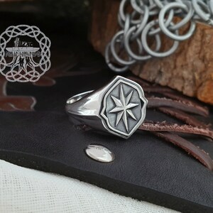 Wind Rose Ring, Sterling Siver Ring, Compass Ring, Norse Jewelry - Etsy