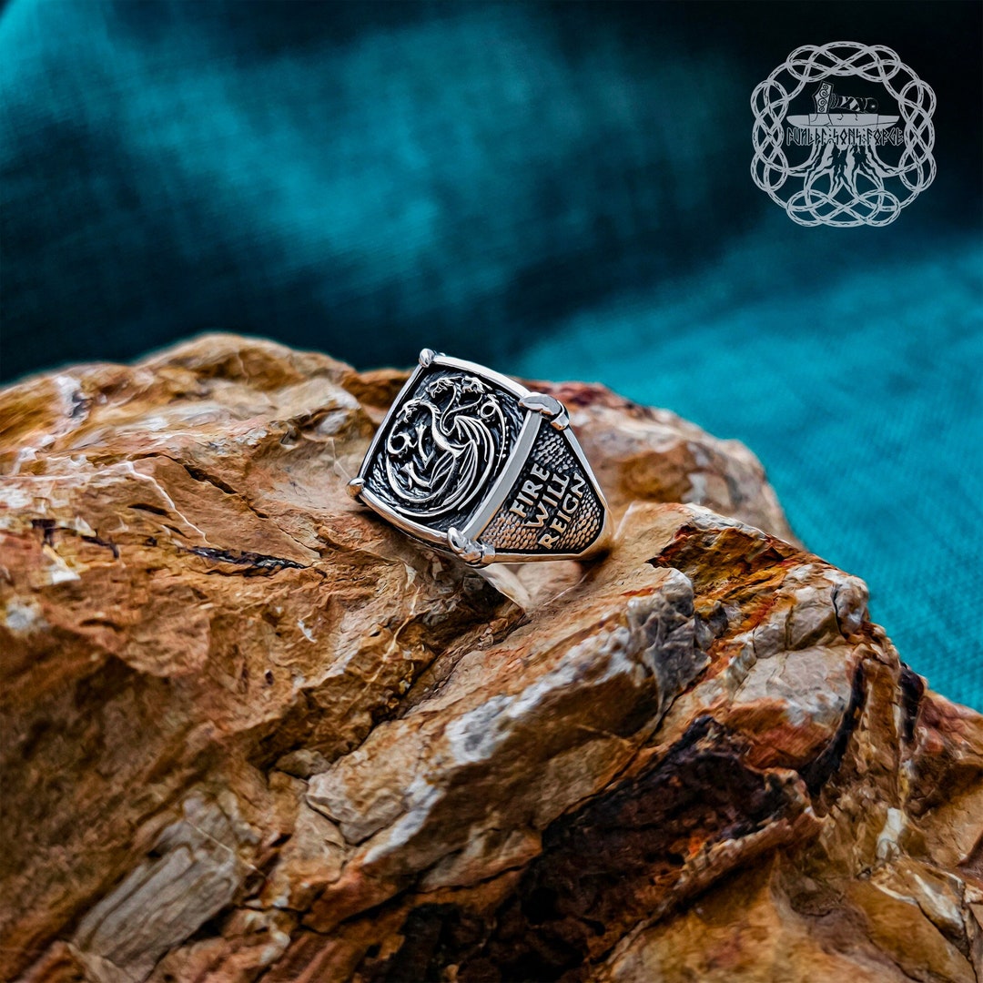 Targaryen Ring. Sterling Silver House Targaryen Ring. Game of Thrones ...