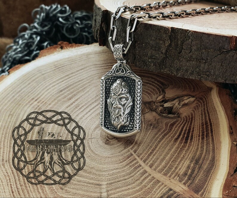 Odin Pendant Odin Necklace Sterling Silver Norse Pendant Norse - Etsy