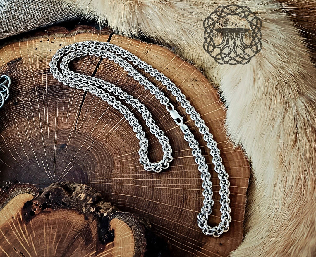 Viking Chain Viking Necklace Sterling Silver Chain Norse - Etsy