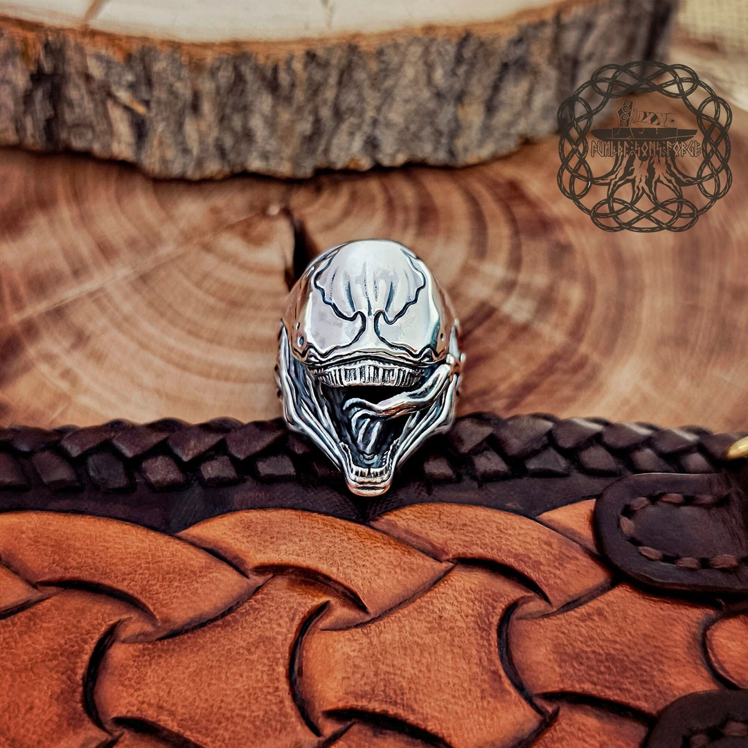 Venom, Venom Ring, Sterling Silver Ring, Venom Cosplay Jewelry ...