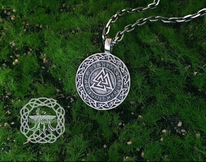 Valknut Pendant Sterling Silver Valknut Necklace Viking | Etsy